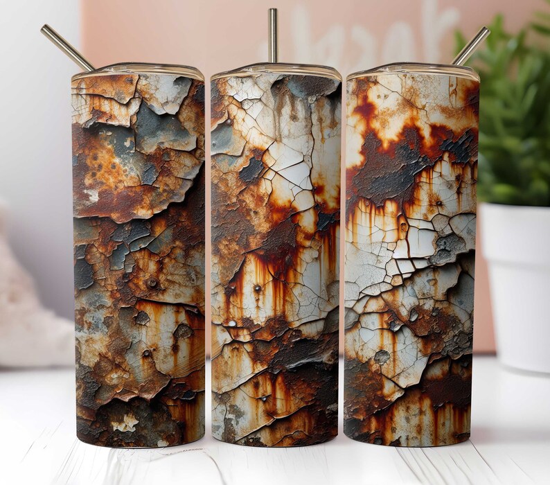 Rusty Dirty Metal Tumbler Wrap PNG Sublimation, 20 Oz Skinny, Straight ...