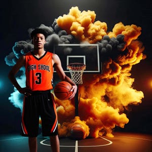 60+ Basketball Backdrops Neon Smoke, Backgrounds for Sports and Senior ...