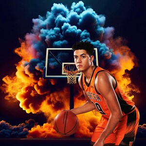 60+ Basketball Backdrops Neon Smoke, Backgrounds for Sports and Senior ...