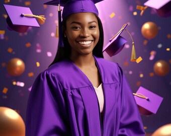 Orange Graduation Digital Backdrop, 4x Graduation Photography ...