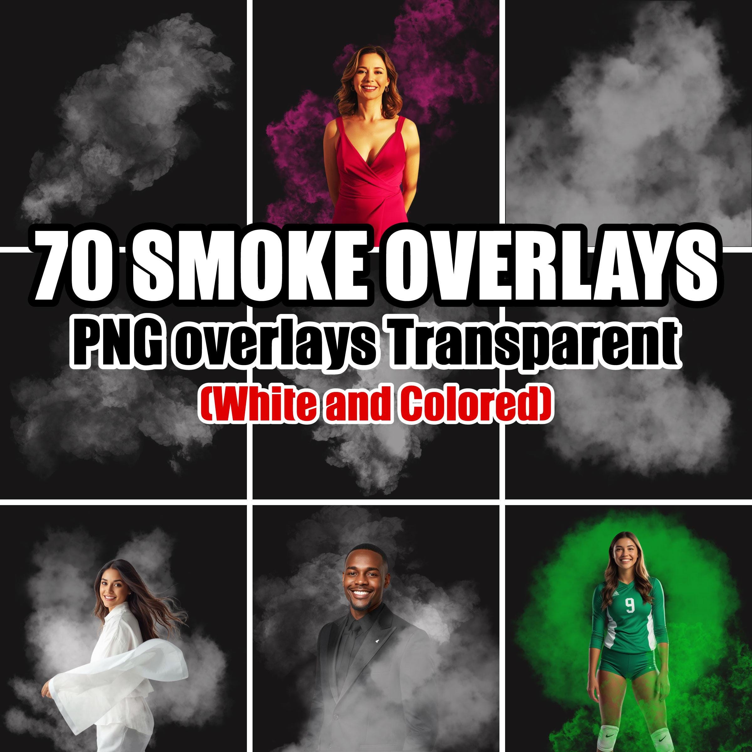 70 Smoke Overlays Bundle , High-res 300 DPI Transparent Pngs, Smoke ...