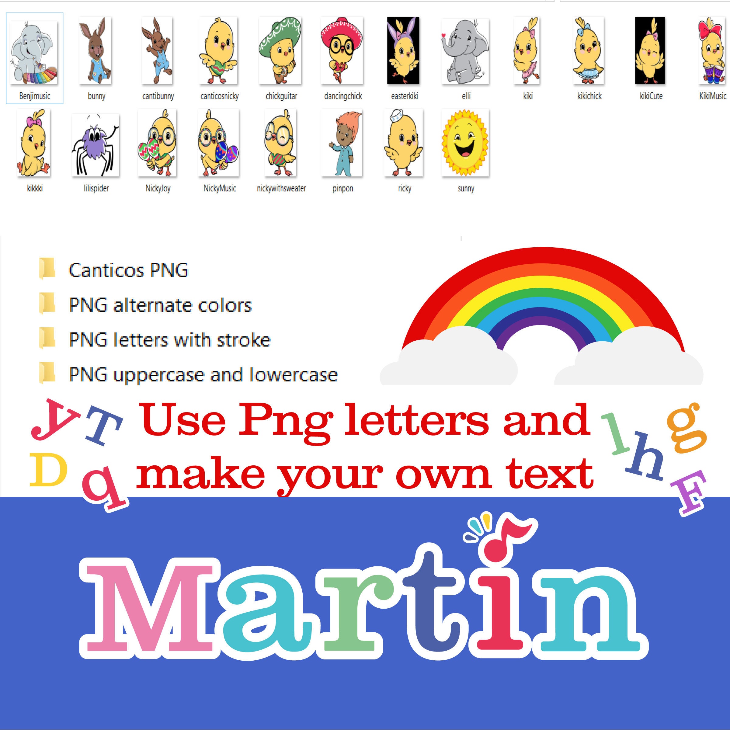 Canticos PNG Bundle, +21 PNG File + Canticos PNG Alphanet , Kiki ,ricky ...