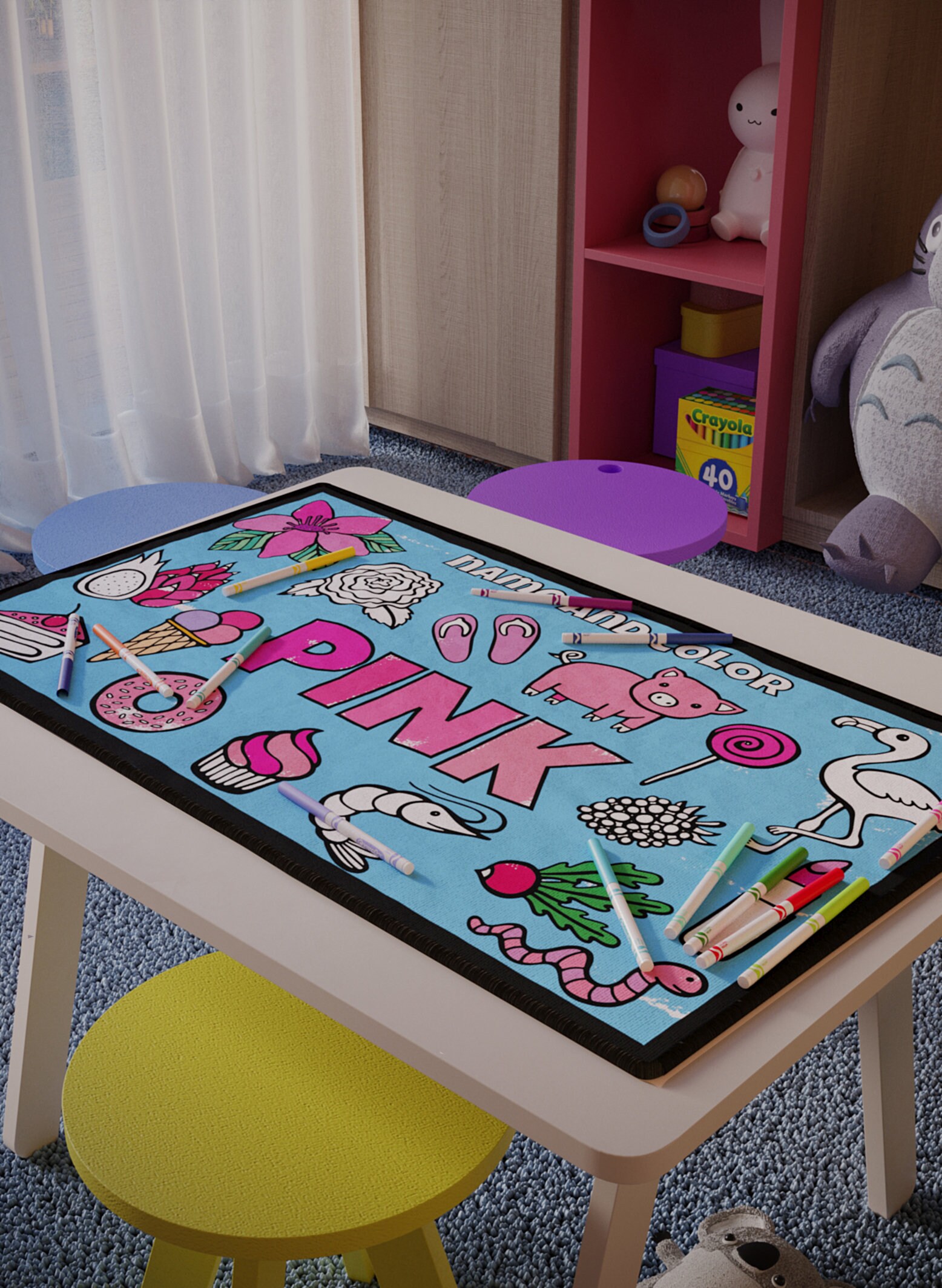 Educational Toys Coloring Learning Mat Washable Rug Markers Set ...