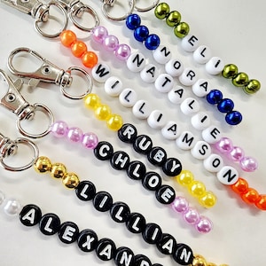 Custom Beaded Name Keychain, Personalized Name Keychain, Custom ...