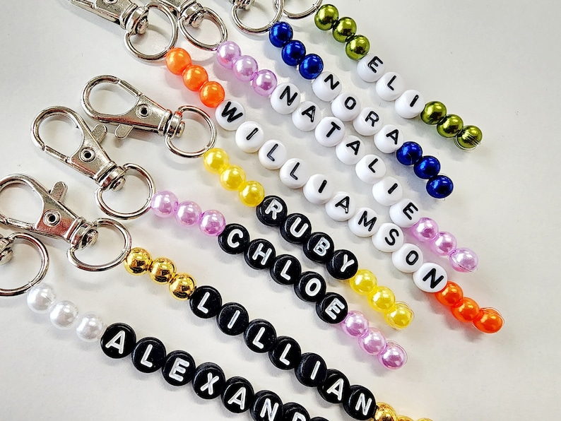 Custom Beaded Name Keychain, Personalized Name Keychain, Custom ...