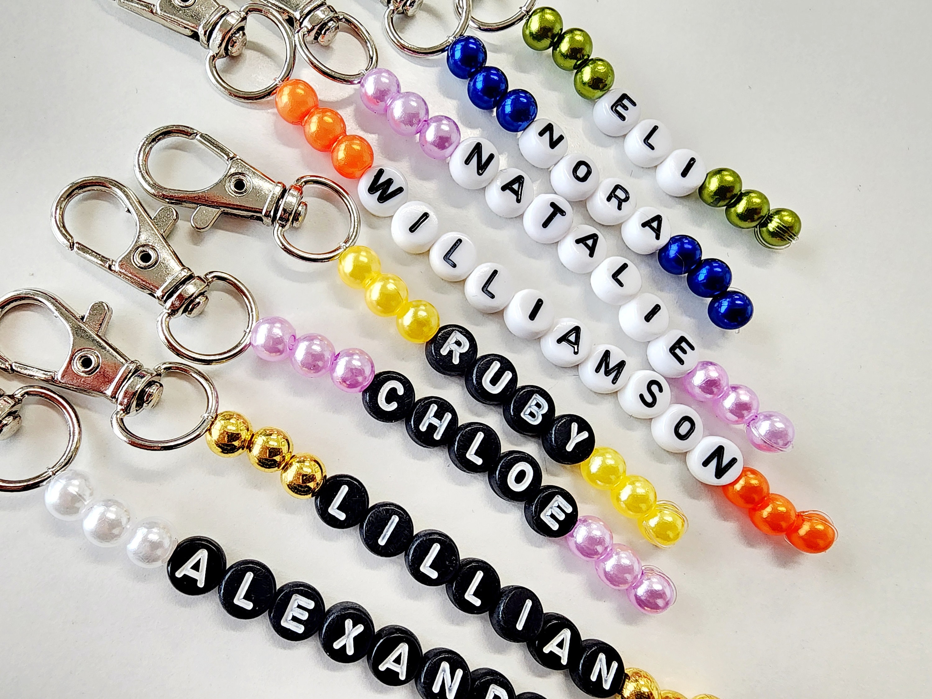 Custom Beaded Name Keychain, Personalized Name Keychain, Custom ...