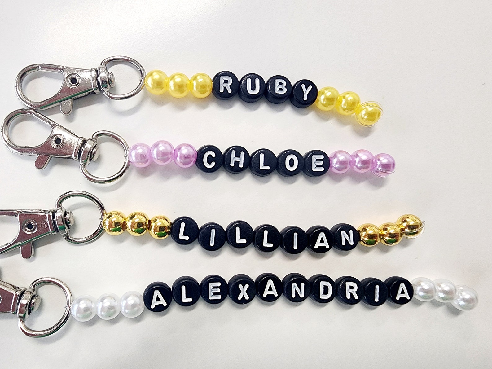 Custom Beaded Name Keychain, Personalized Name Keychain, Custom ...