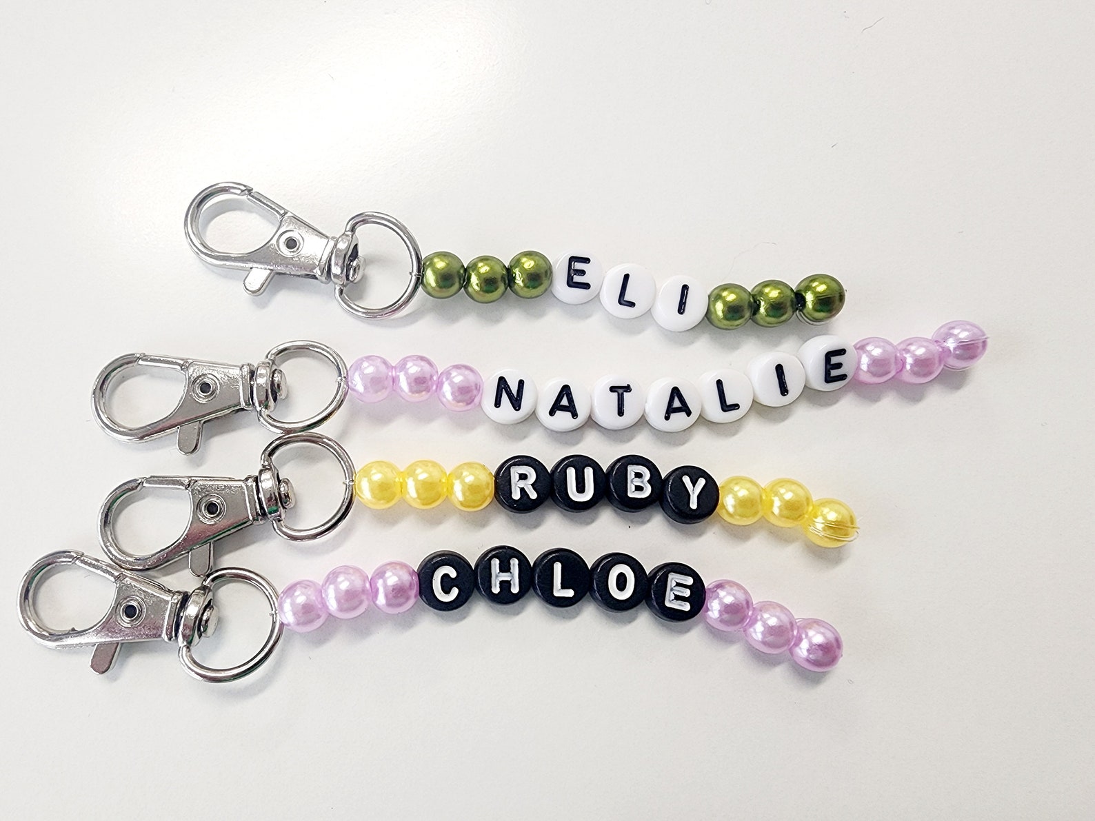 Custom Beaded Name Keychain, Personalized Name Keychain, Custom ...