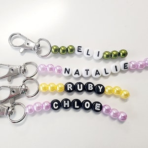 Custom Beaded Name Keychain, Personalized Name Keychain, Custom ...