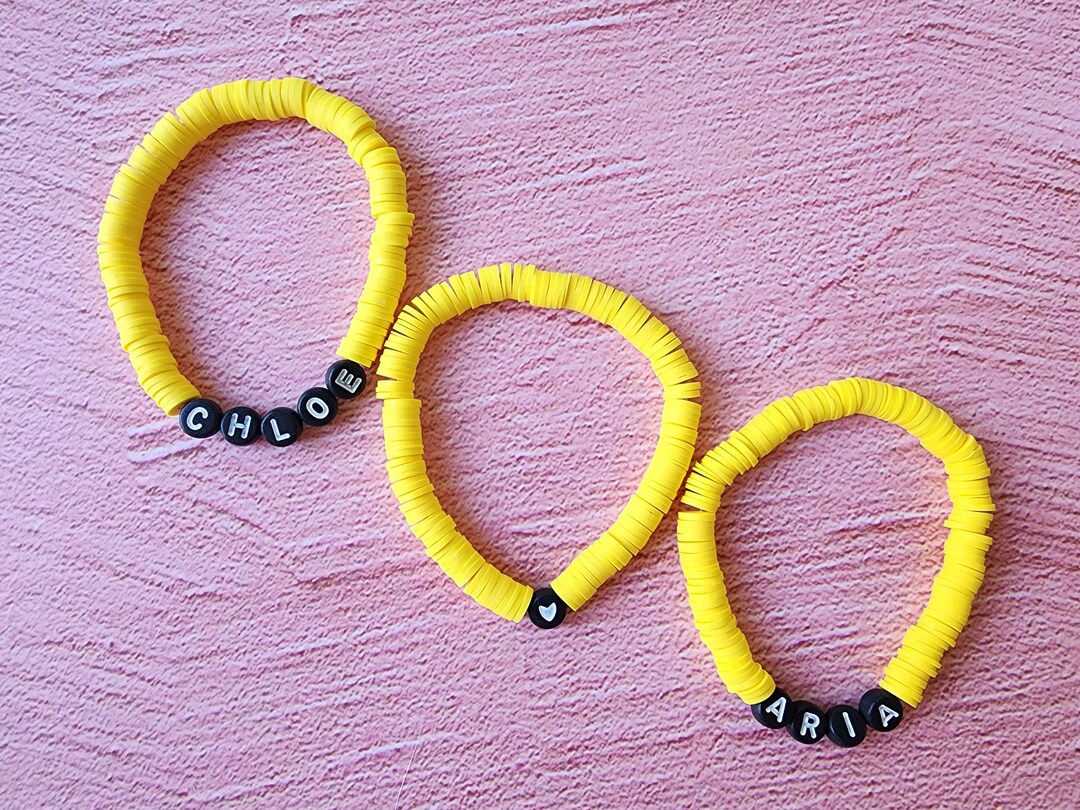 Personalized Heishi Name Bracelet - Custom Initial Bracelet - Etsy