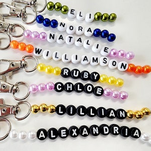 Custom Beaded Name Keychain, Personalized Name Keychain, Custom ...