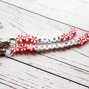 Personalized Christmas Keychain With Candy Beads, Custom Name Keychain ...