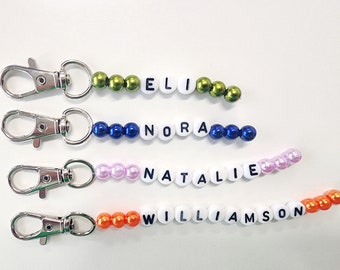 Custom Beaded Name Keychain, Personalized Name Keychain, Custom ...