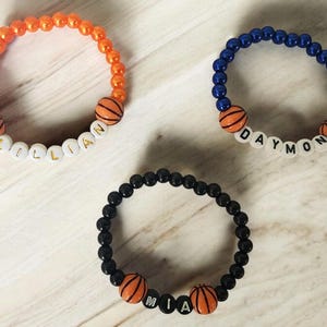 Name Bracelet With Basketball Ball, Personalized Sports Bracelet, Match ...