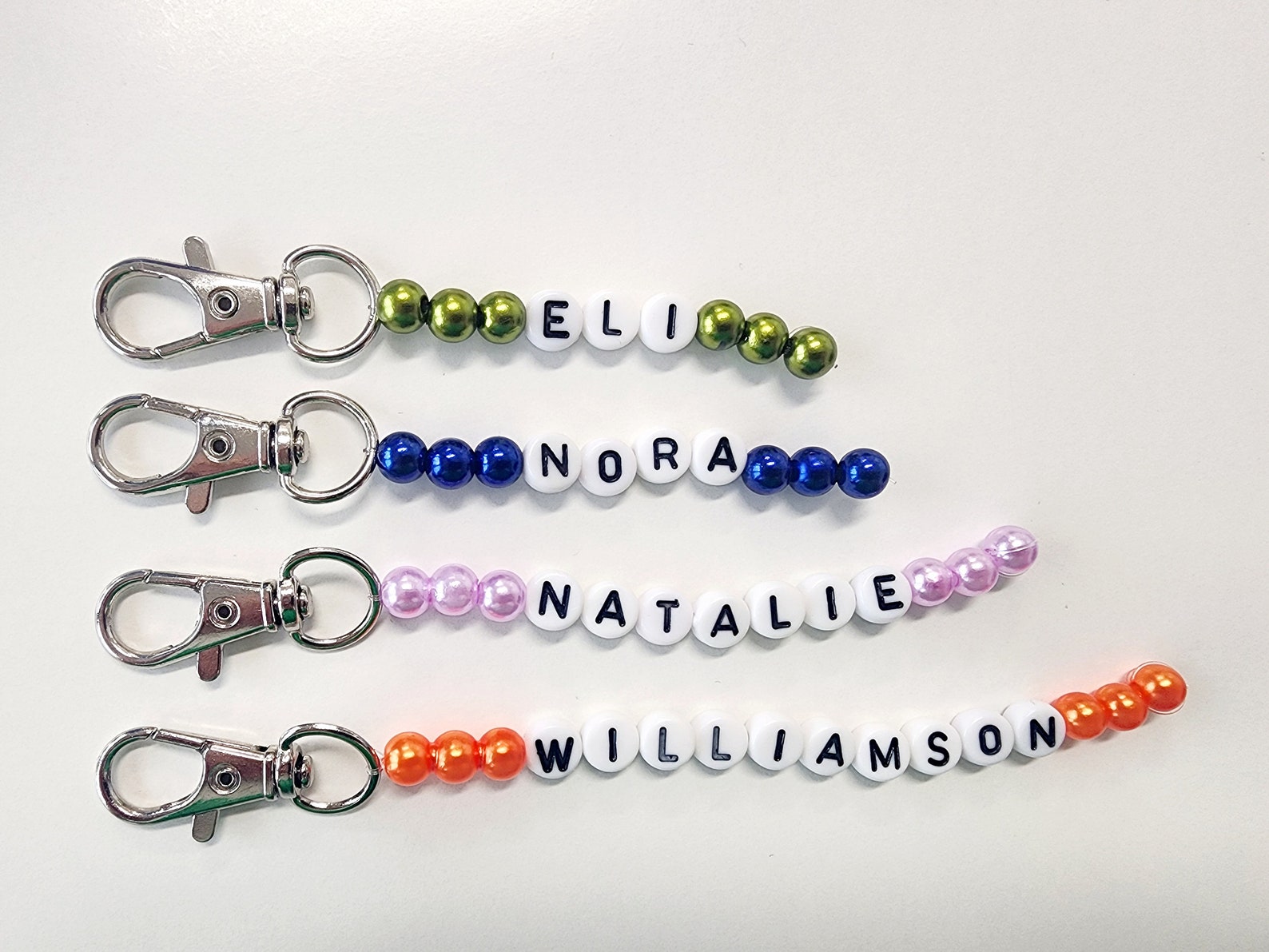 Custom Beaded Name Keychain, Personalized Name Keychain, Custom ...