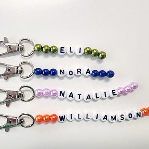 Custom Beaded Name Keychain, Personalized Name Keychain, Custom ...