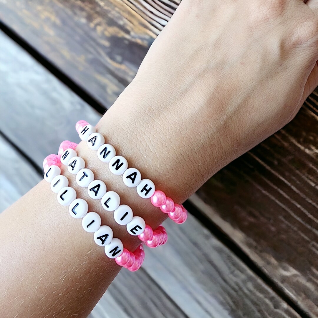 Custom Name Beaded Bracelet,personalized Name Bracelet, Initial ...