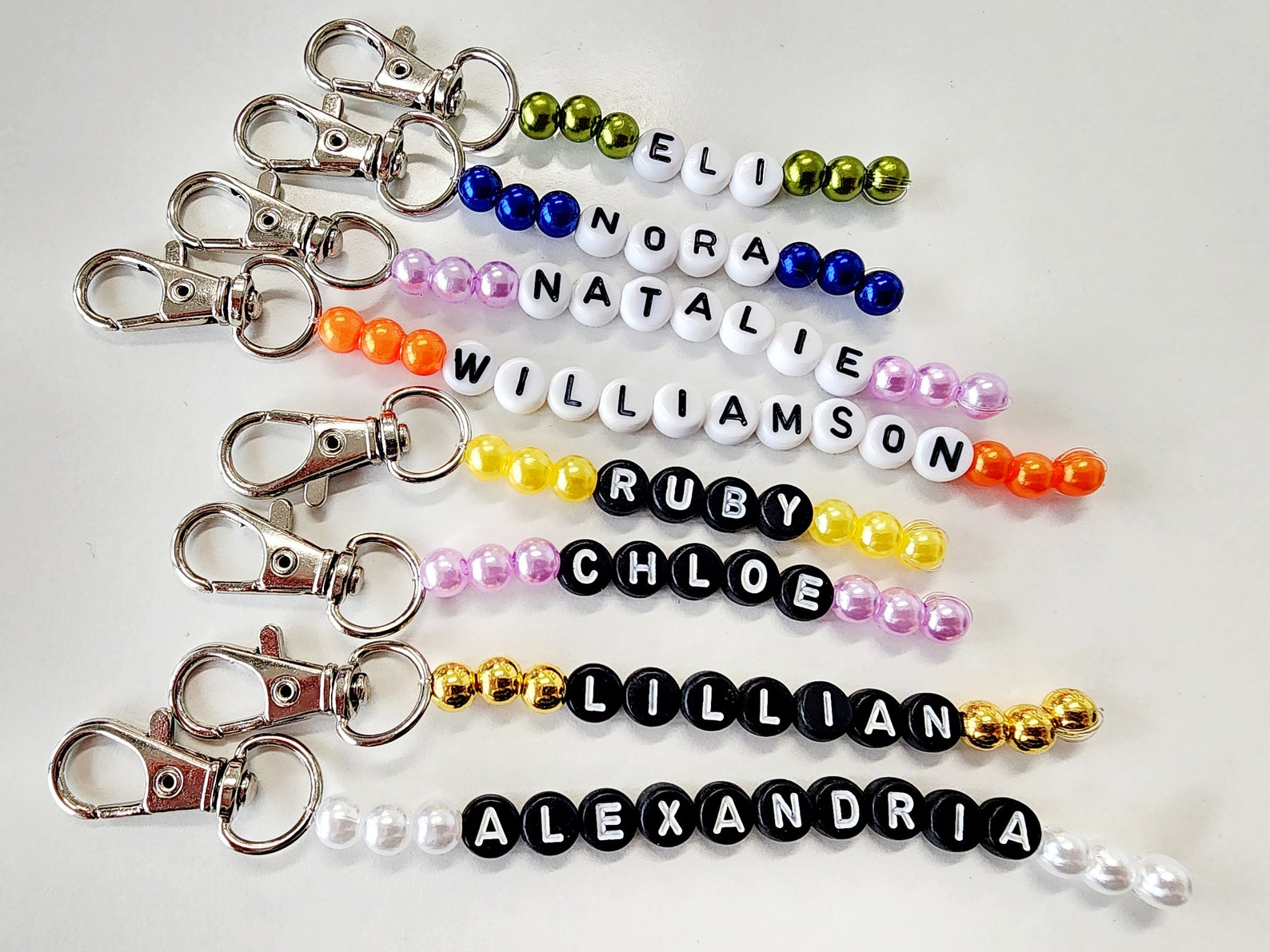 Custom Beaded Name Keychain, Personalized Name Keychain, Custom ...