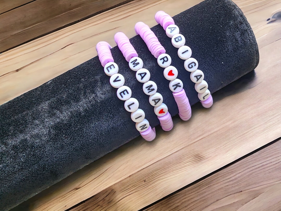 Personalized Heishi Name Bracelet: Custom Initial Bracelet - Etsy