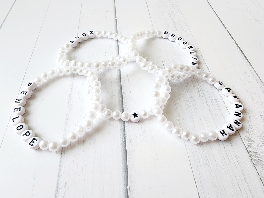 Personalized Name Bracelet, Custom Name Bracelet, Pearl Name Bracelet ...
