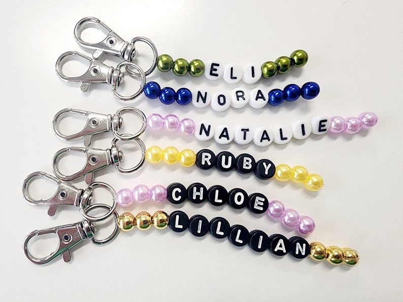 Custom Beaded Name Keychain, Personalized Name Keychain, Custom ...