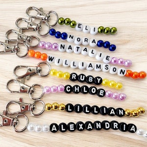 Custom Beaded Name Keychain, Personalized Name Keychain, Custom ...
