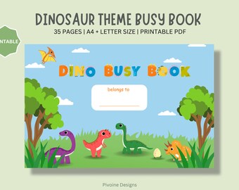 Dinosaur Busy Book for Kids Printable Worksheet - Etsy