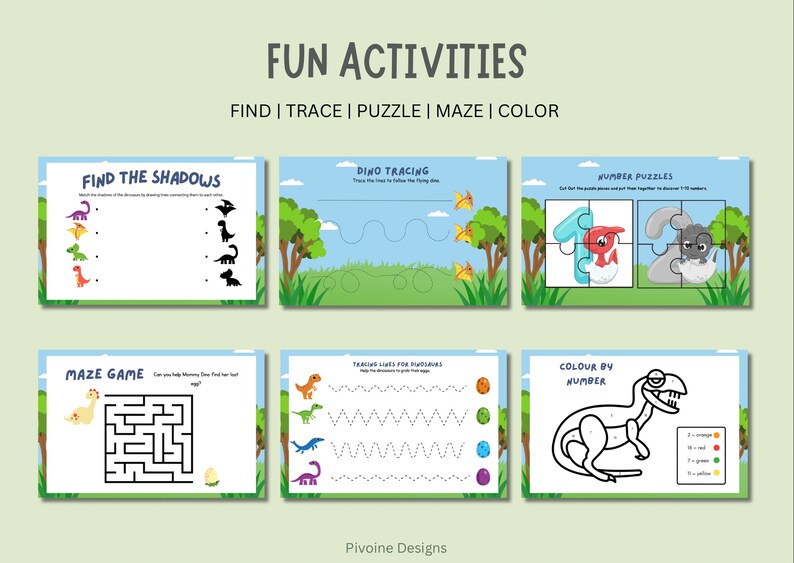 Dinosaur Busy Book (printable) - Etsy