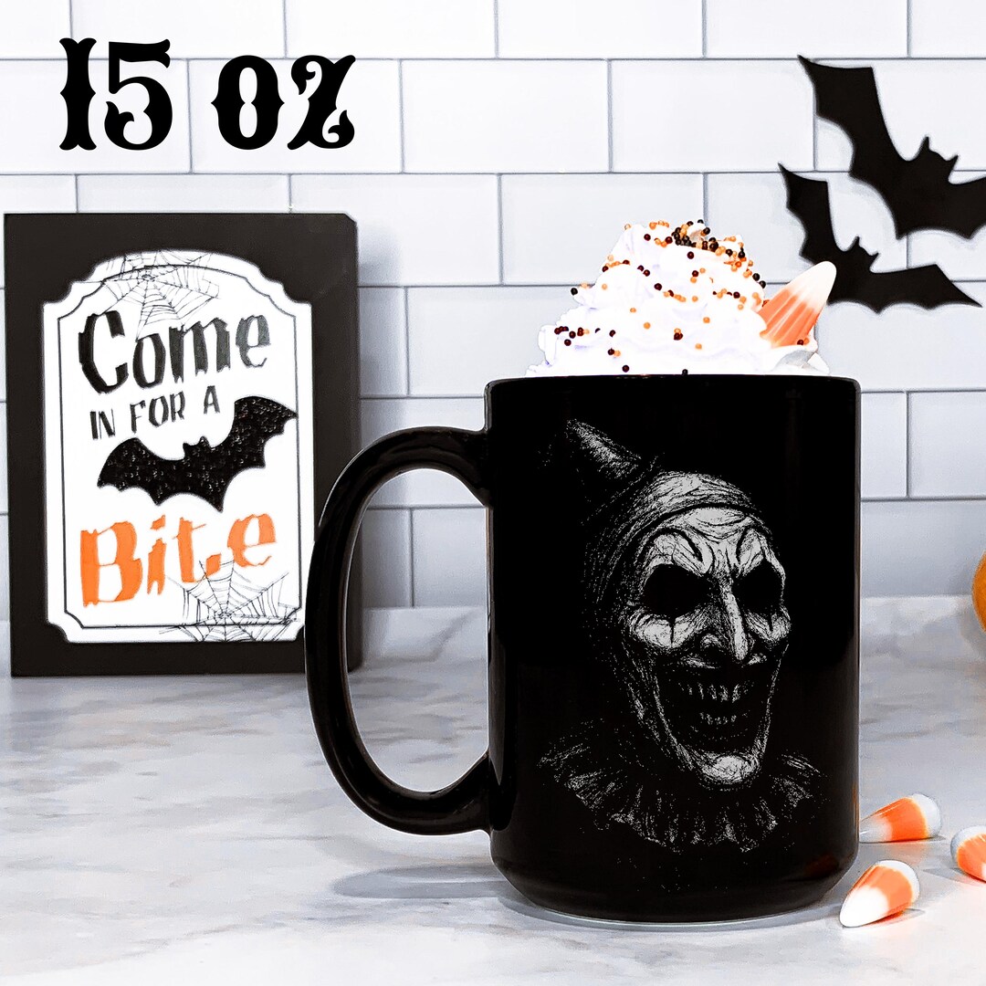 Art the Clown Terrifier Mug | Retro Hell Horror Movie Graphic Cup ...
