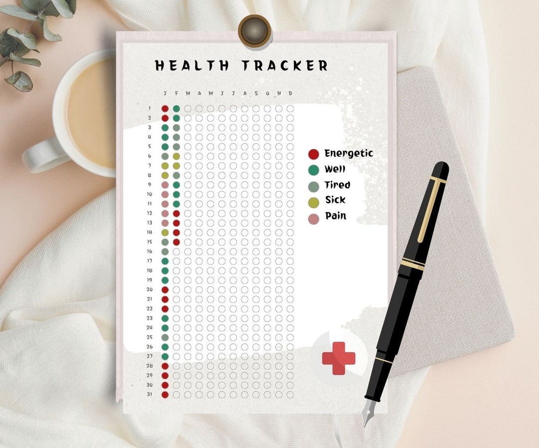 Health Tracker Digital A5 Journal Page Health Journal Health Log ...