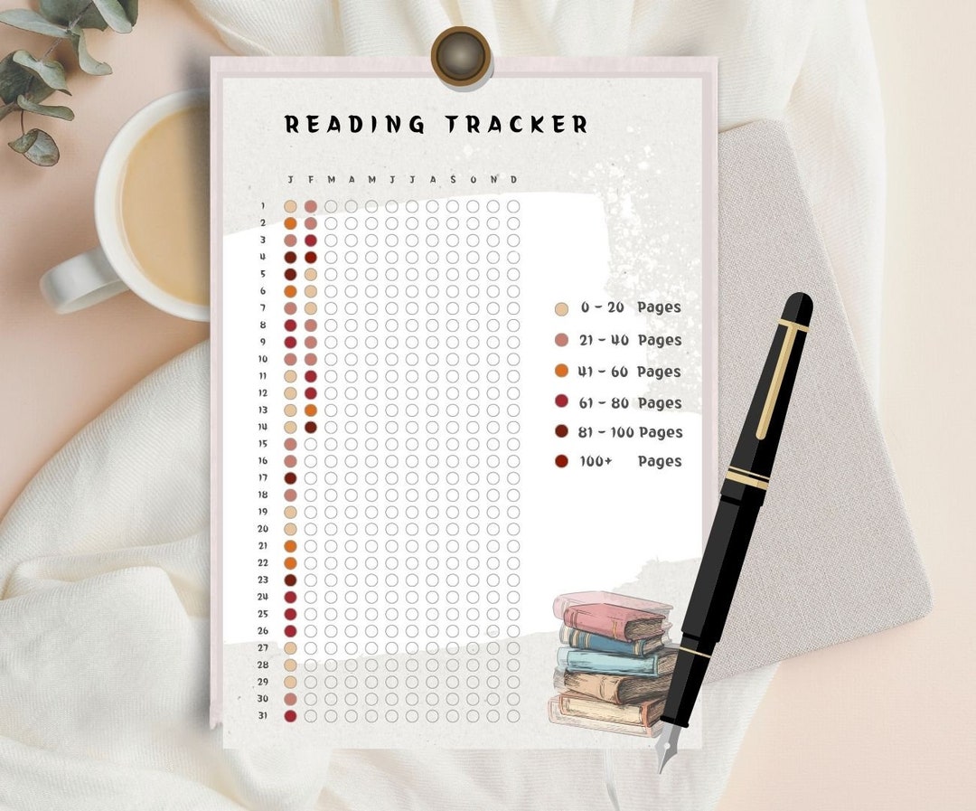 Reading Tracker A5 Journal Page Printable Tracker Daily Habit Tracker ...