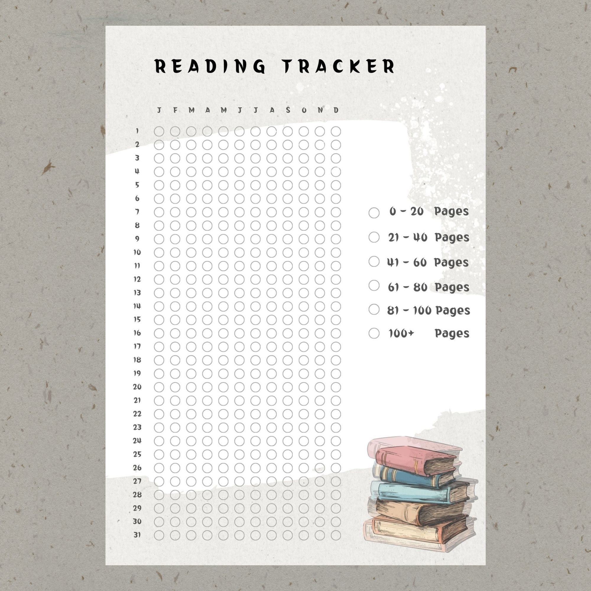 Reading Tracker A5 Journal Page Printable Tracker Daily Habit Tracker ...