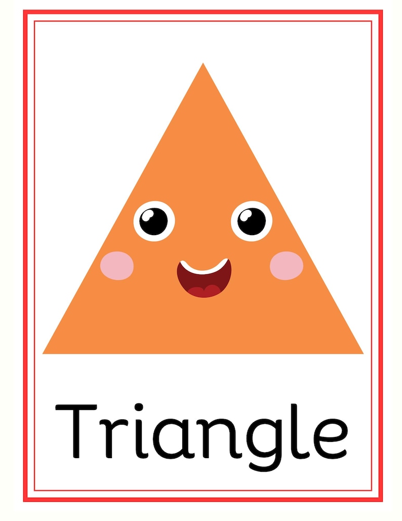 Colorful 2D Shapes Flashcards, 2D Shapes Display and Teaching ...