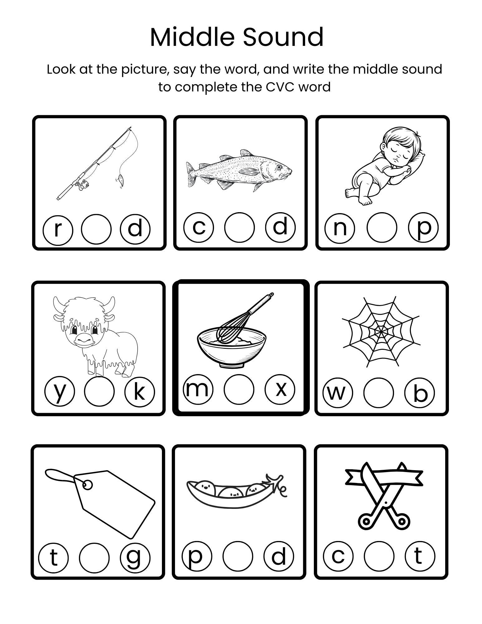 Phonics CVC Worksheets, Phonics Three Letter Words Activity, Phonics ...
