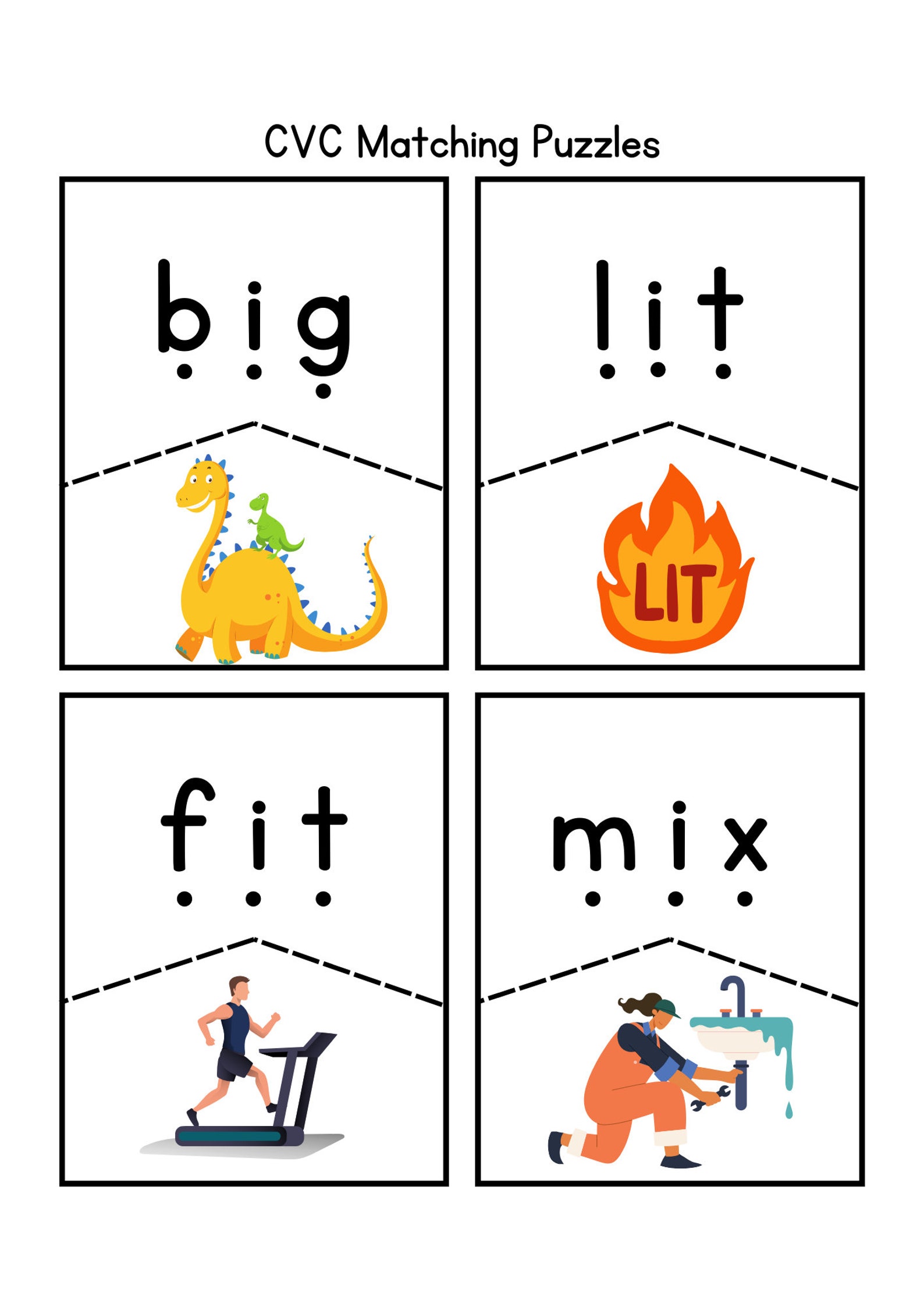 Phonics CVC Words Puzzle, CVC Words Puzzle Game, Interactive Phonics ...