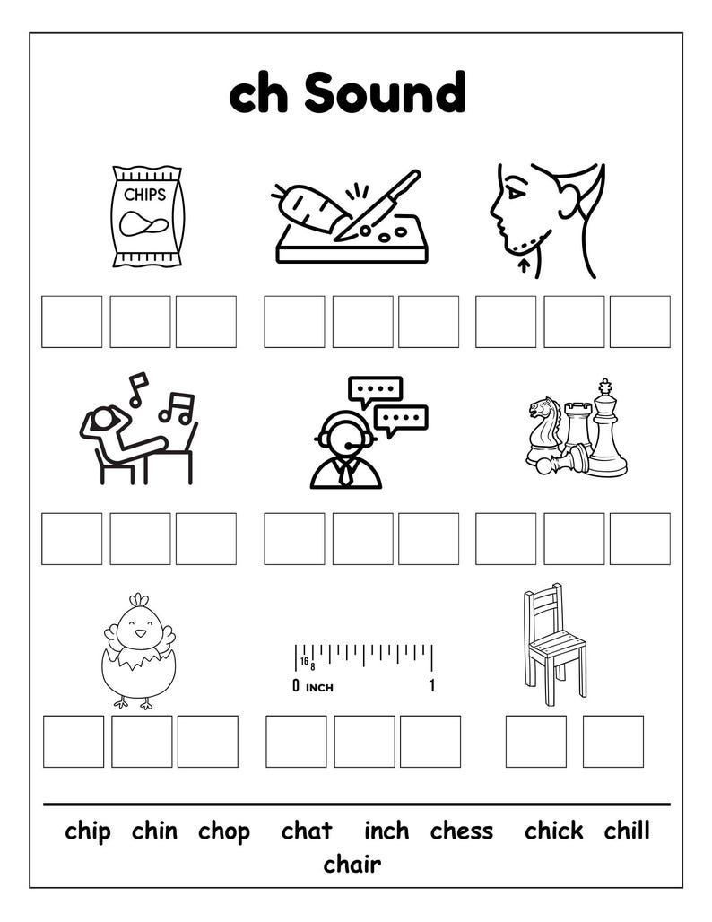 Phonics Digraph Sound Words, CVC Words Worksheets, Printableteaching ...