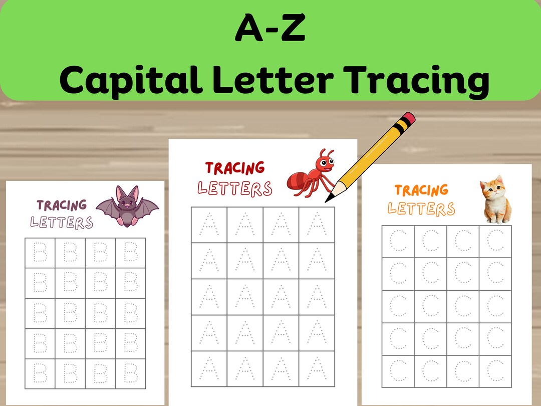 A-Z Letters Tracing, Alphabet Tracing Worksheets, Printable A-Z, ABC ...