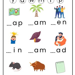 CVC Words Beginning Sound Worksheets: Phonics Practice (printable) - Etsy