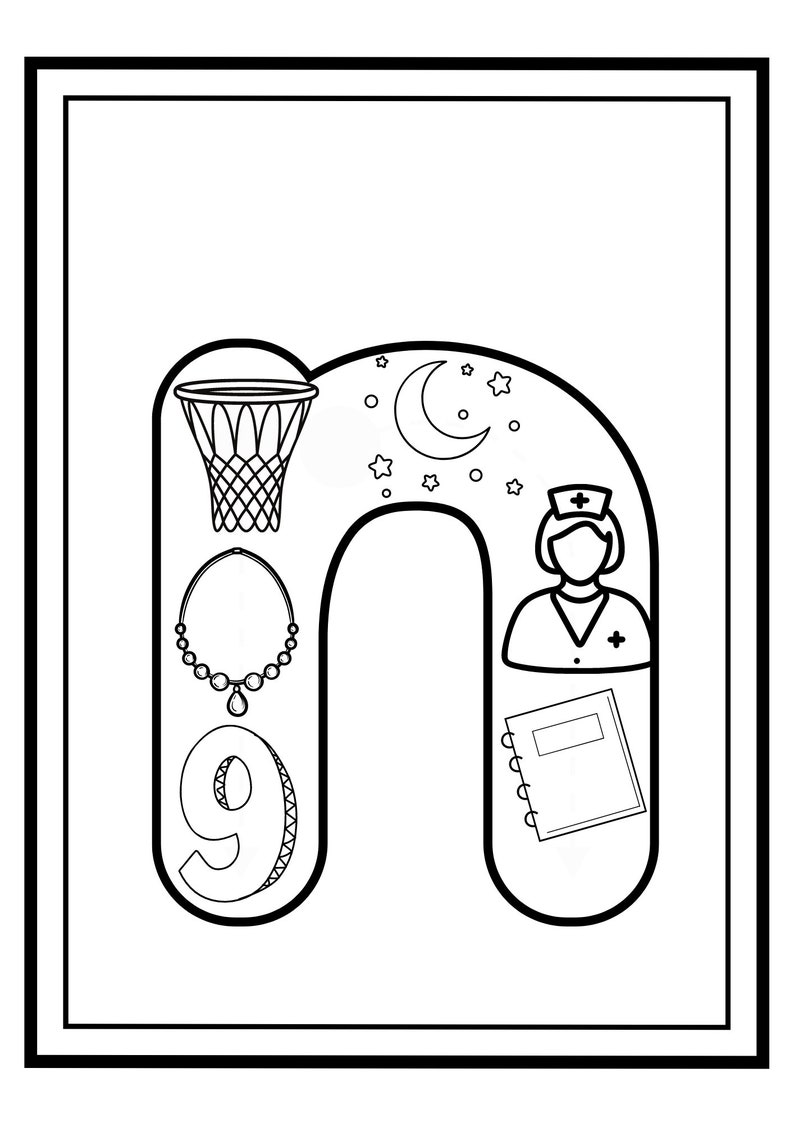 A-Z Lowercase Letters and Initial Sound Coloring Pictures - Etsy