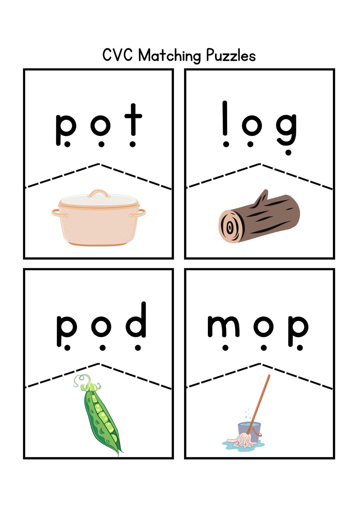 Phonics CVC Words Puzzle, CVC Words Puzzle Game, Interactive Phonics ...