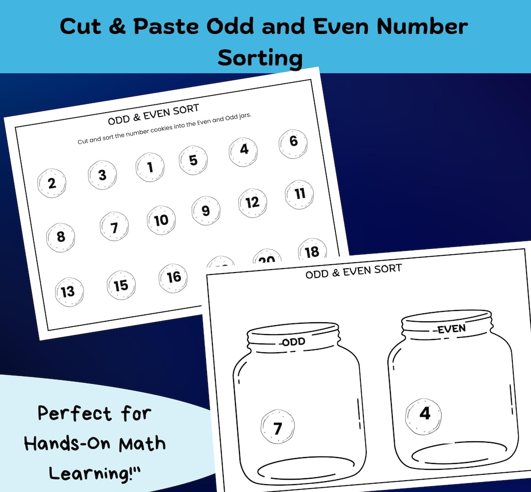 Odd and Even Number Sorting Activity | Cut and Paste Math Center ...