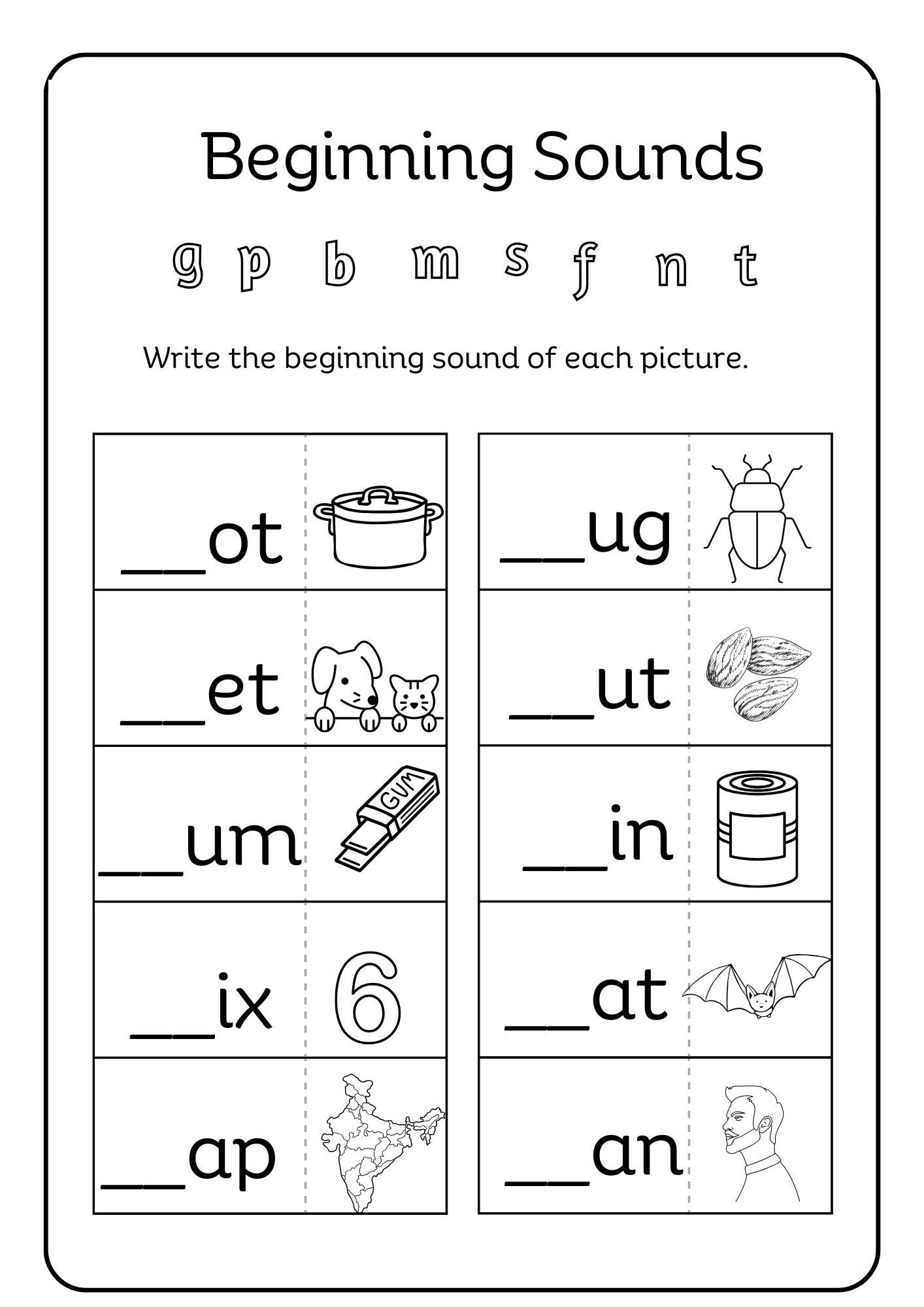 Phonics Beginning Sounds Worksheet: CVC Words, Alphabet Tracing (PDF ...