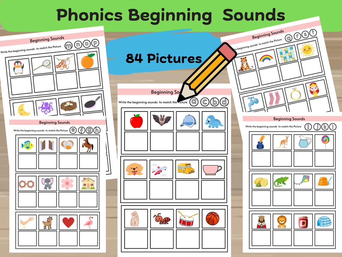 Phonics Beginning Sound Worksheets, Initial Sound Phonics Practice ...