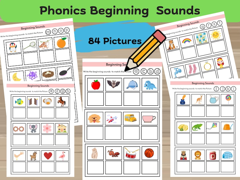 Phonics Beginning Sound Worksheets, Initial Sound Phonics Practice ...