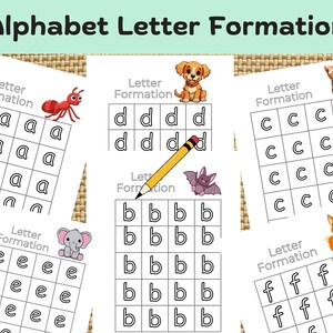 Animal Alphabet Tracing Worksheets: Preschool Letter Formation ...