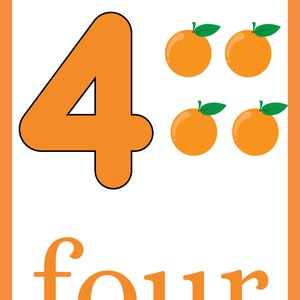 Fruit Number Flashcards 1-10: Preschool Counting Activity (instant ...