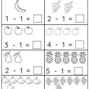Fruit Math Worksheets: Addition, Subtraction, Problem Solving (PDF ...