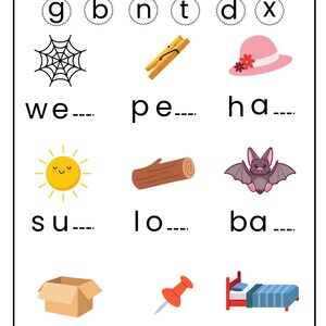 Kids Phonics CVC Words End Sound Worksheets - 10 Pages of Printable ...