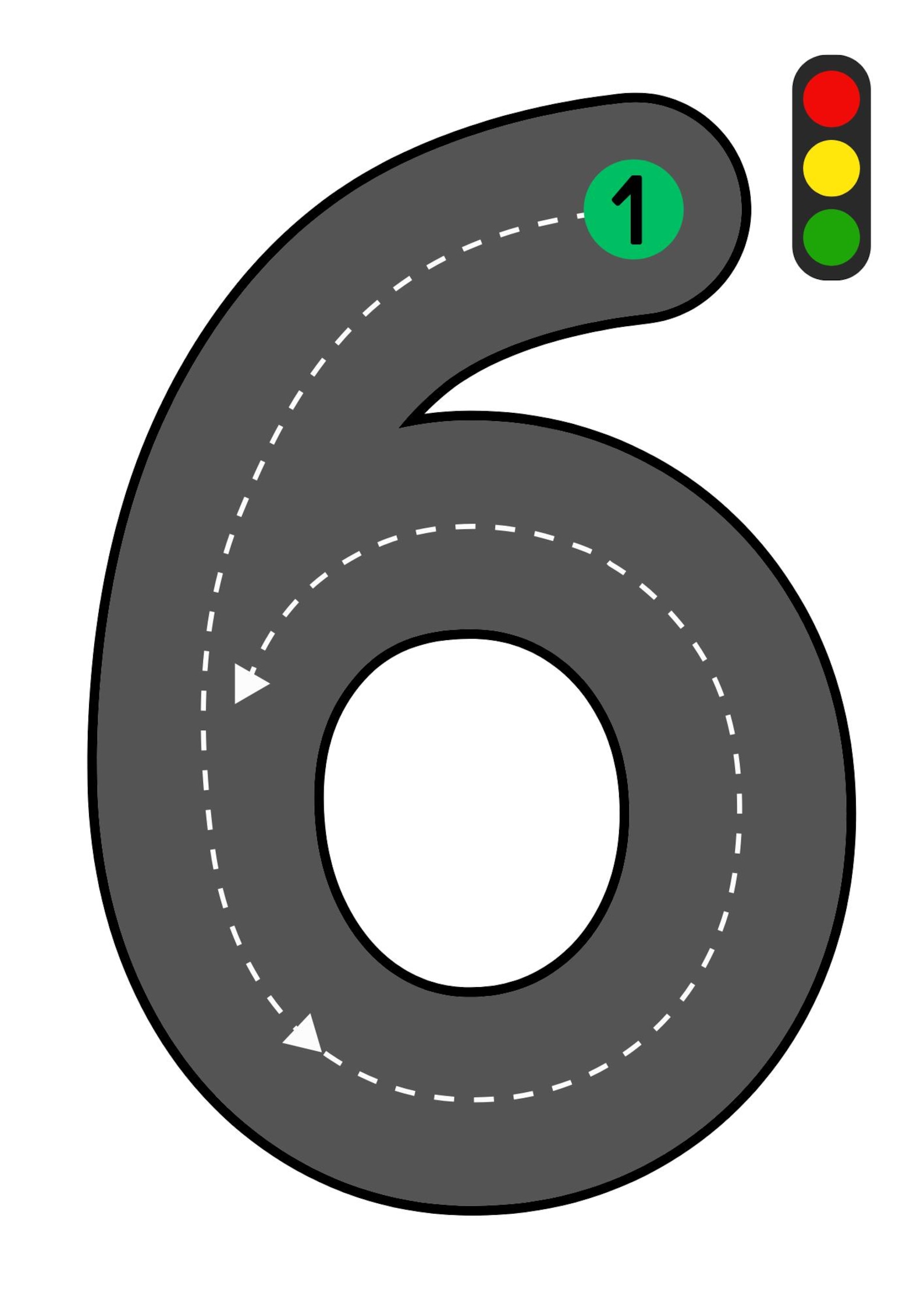 Road Numbers Tracing Worksheet 1-10: Preschool Handwriting Practice ...