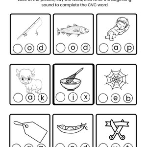 Beginning Sounds Worksheets, CVC Worksheets, Phonics Activities for ...
